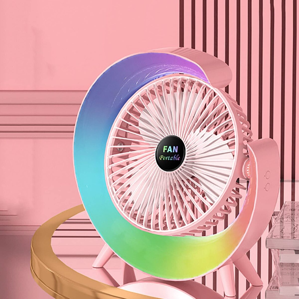 Colorful USB Desktop Fan with Night Light • Gadget City